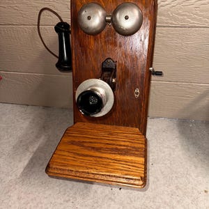 Antique Wood and Bakelite Wall Phone, All Original - Etsy
