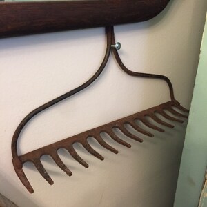 Vintage Rake End Coat Rack/clothes Rack, Hooks, Hanger, Soap Dish, Key ...