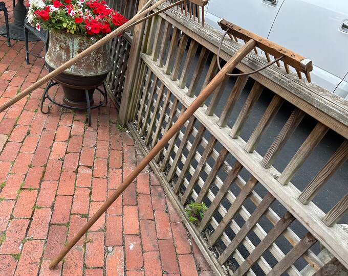 Antique Primitive Wood Landscape Hay Rake Handmade Amish Shaker Country ...