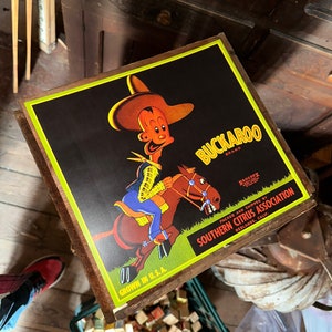 Vintage Buckaroo Brand Fruit Crate/box, Southern Citrus Association ...