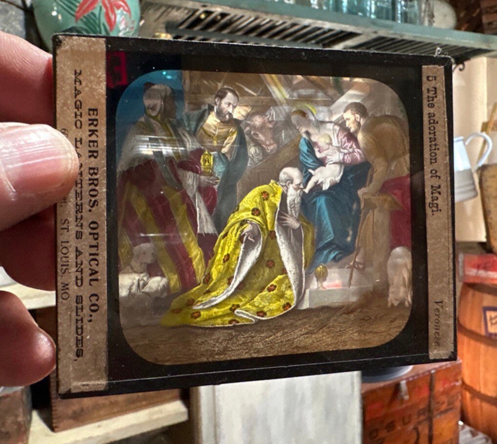 Antique, Set of Ten Magic Lantern, Slides for Projector, 10 Glass ...