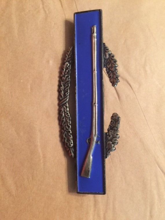 US MILITARY RIFLE Blue Enamel Sterling Silver Award C… - Gem