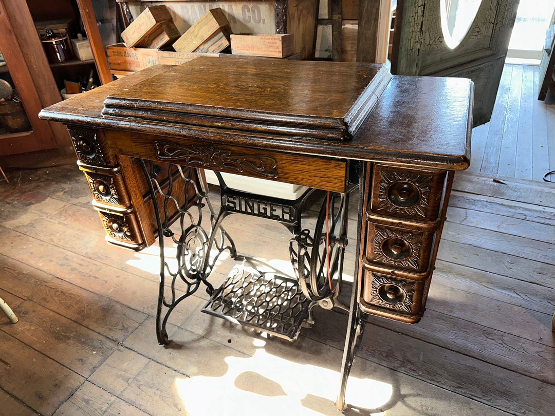 Singer Mfg Co Sewing Machine, Table and Stand, Very Solid, Great Old ...