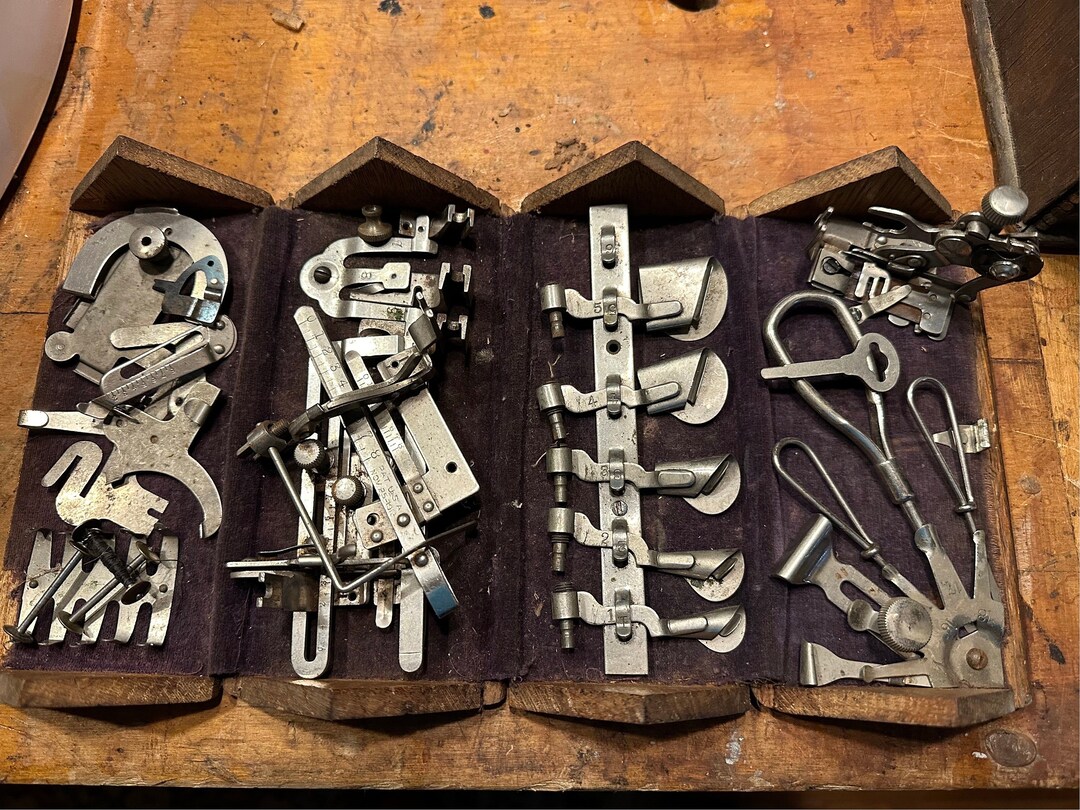 Antique Singer Puzzle Box Assorted Attachments and Bobbin - Etsy