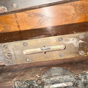 Antique 19th Century Old Wood & Brass Level, Works, Rare, Carpentry ...