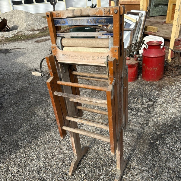 Antique Wooden Double Washtub Stand With Wringer - Etsy