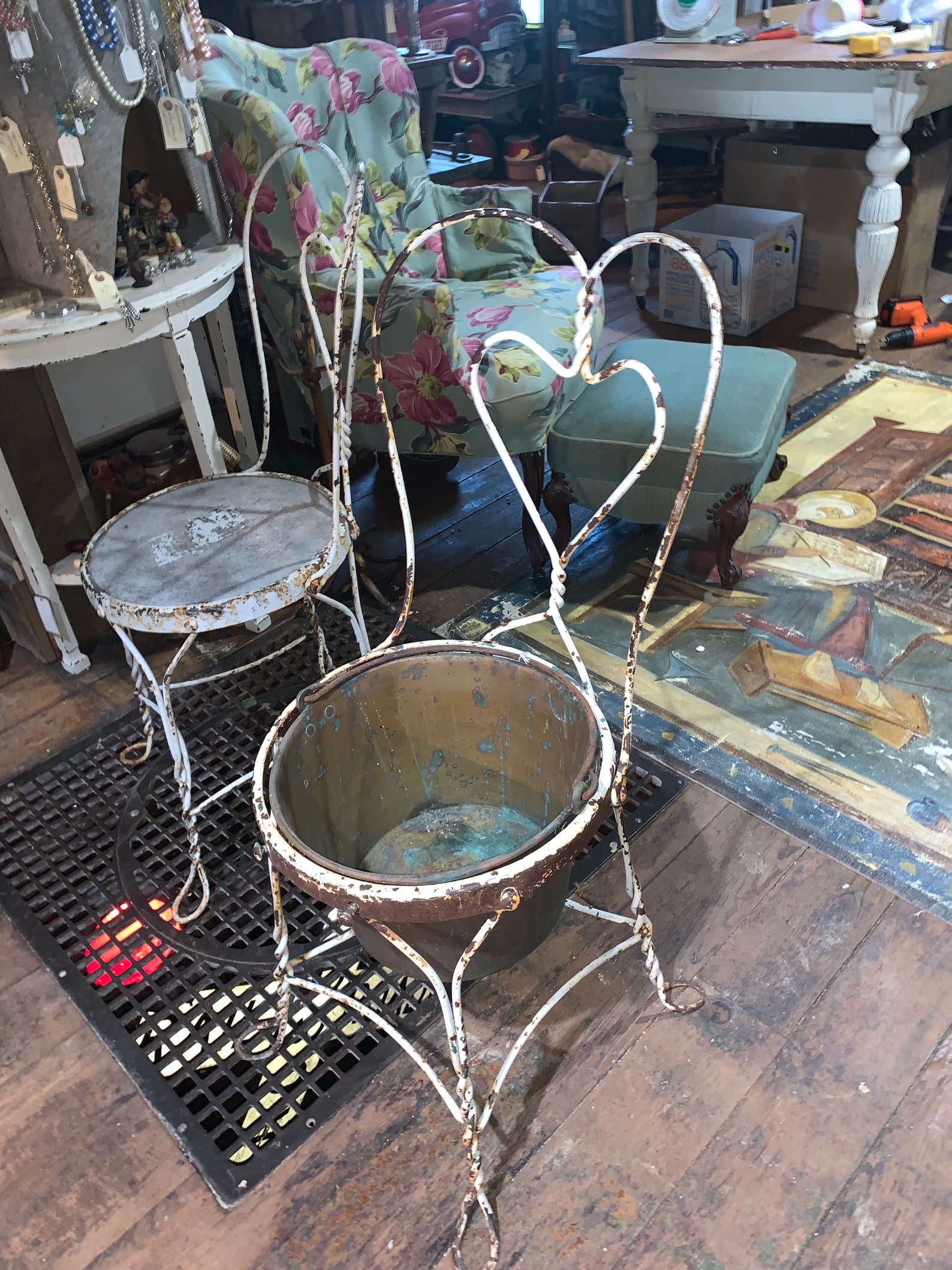 Vintage/antique Ice Cream Parlor Chair Twisted Scrolled Metal - Etsy