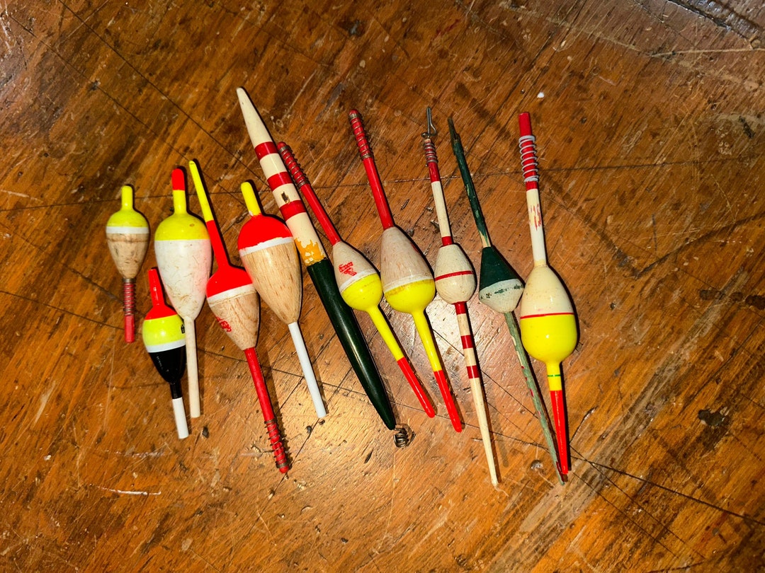 Vintage Set of 11 Fishing Bobbers From the 1960s and 70s, Great ...