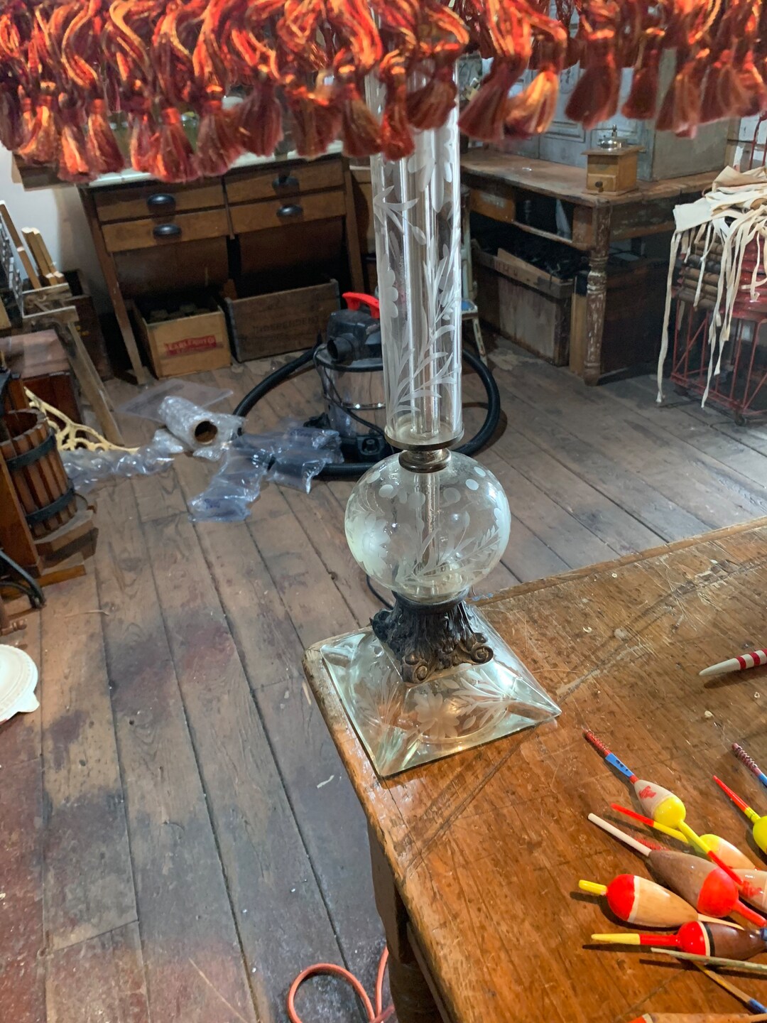 Large Glass Lamps 1950s 24" Tall, Shade Sold Separately - Etsy