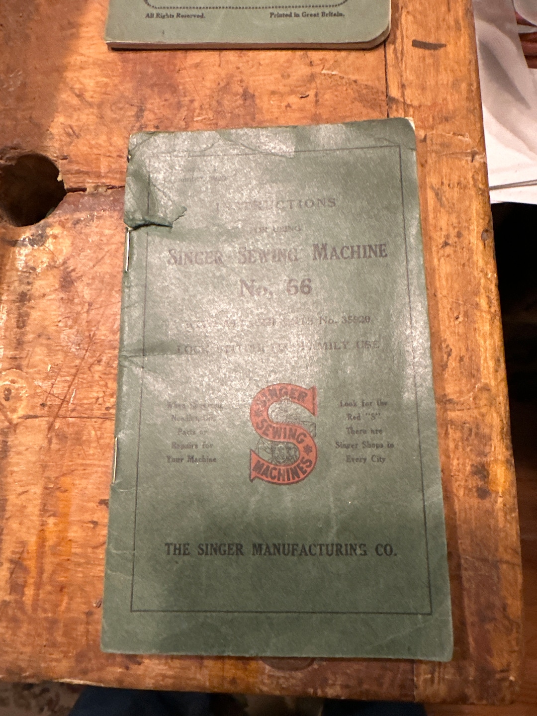 Vintage Early 1900s Singer Sewing Machine Model 66 Instruction Manual ...