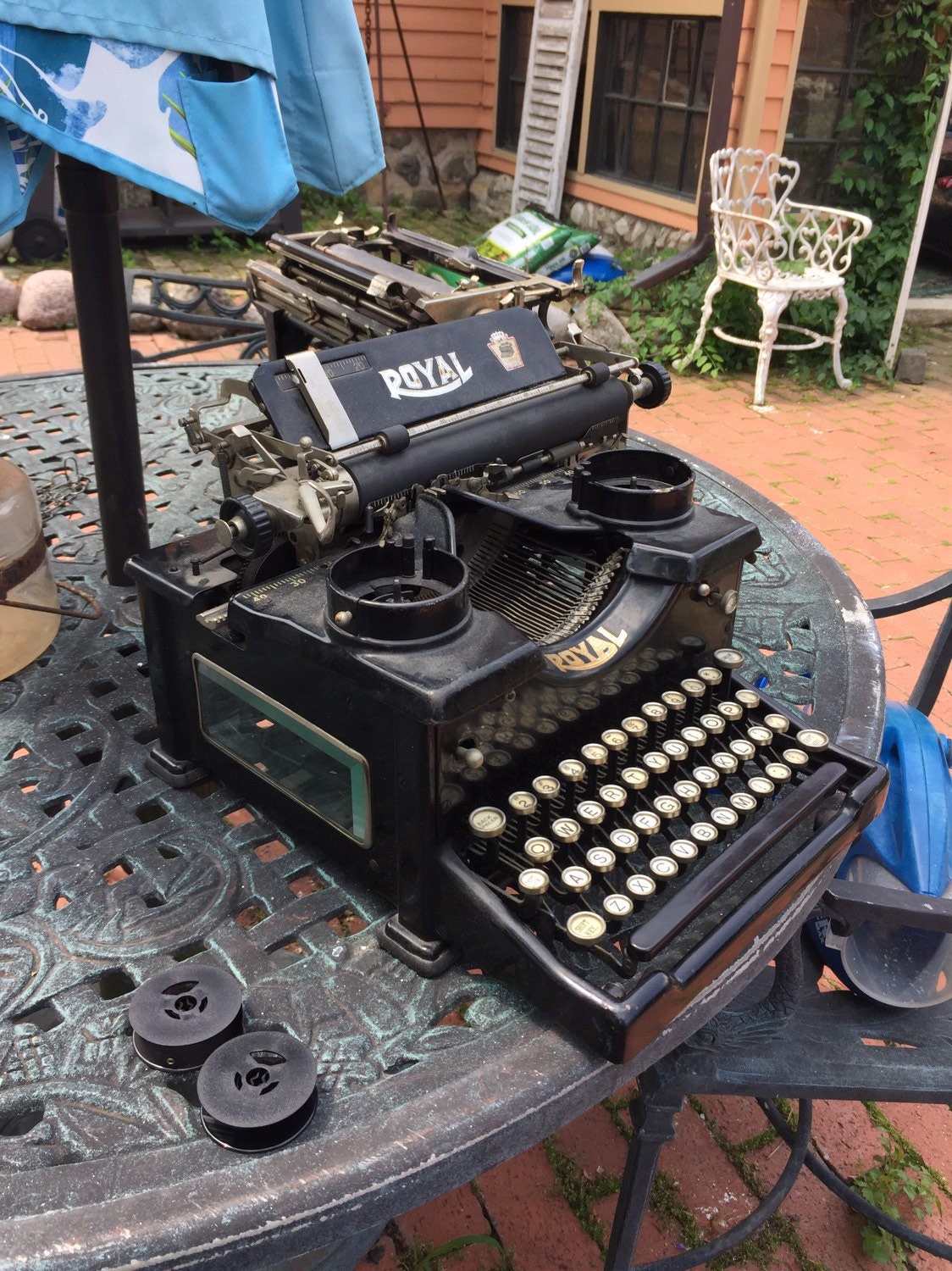 Antique 1930's Royal Typewriter Number 10, Needs Work, White Glass Keys ...