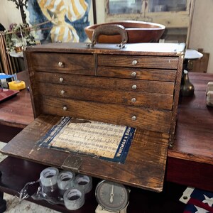 Antique Vintage Oak Machinest Watch Makers Tool Box Chest, Measures ...