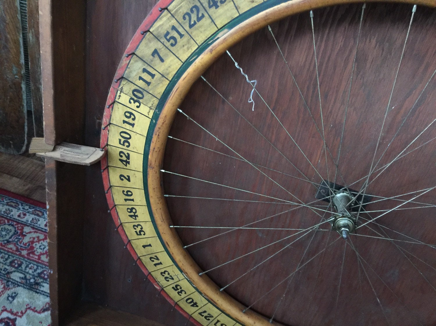 Antique Fair Roulette Game Wheel of Chance Painted Wood Folk Art Wheel ...