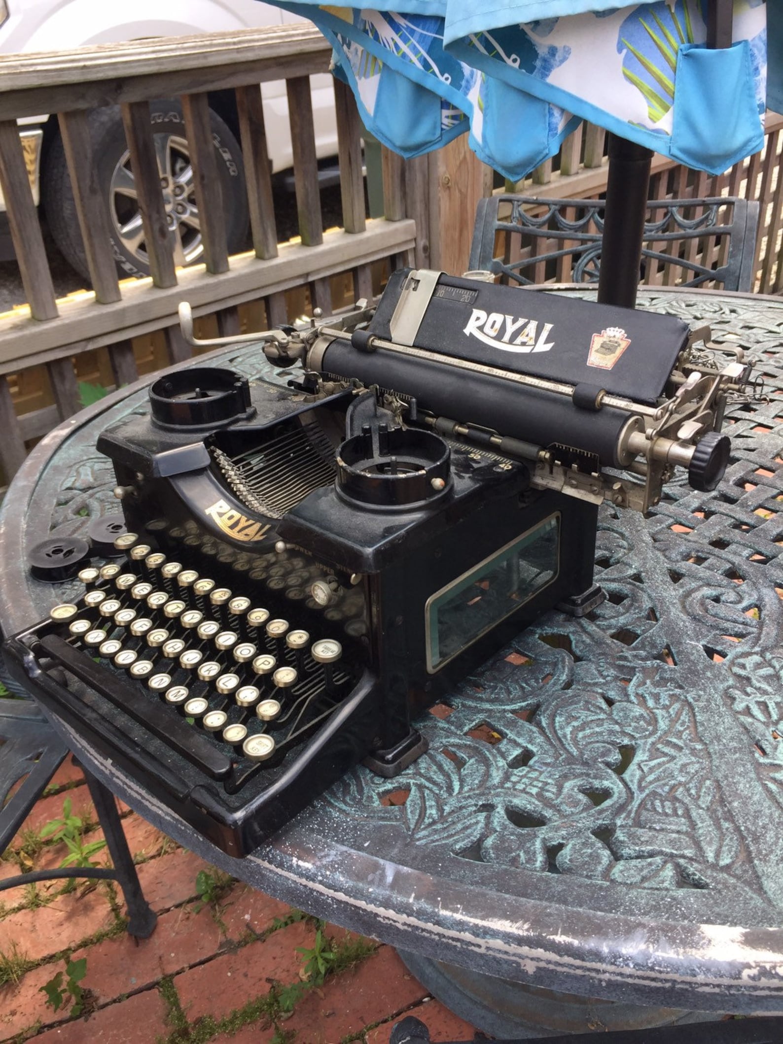 Antique 1930's Royal Typewriter Number 10, Needs Work, White Glass Keys ...
