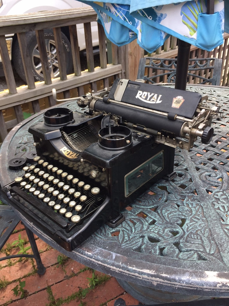 Antique 1930's Royal Typewriter Number 10, Needs Work, White Glass Keys ...