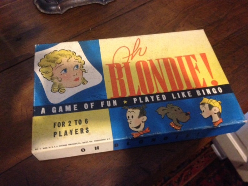 Vintage Oh Blondie Game of Fun, No 3019, for Players Who Like Bingo, 2 ...