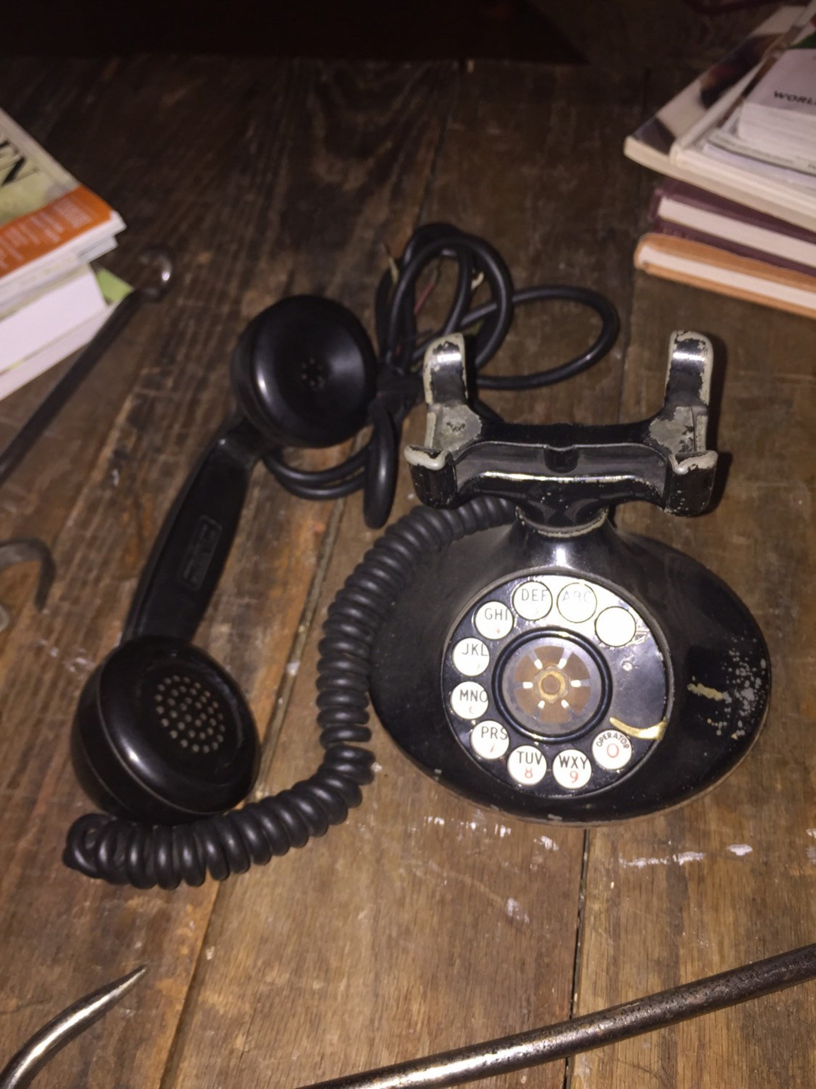 Antique Bakelite Desk Phone | Etsy