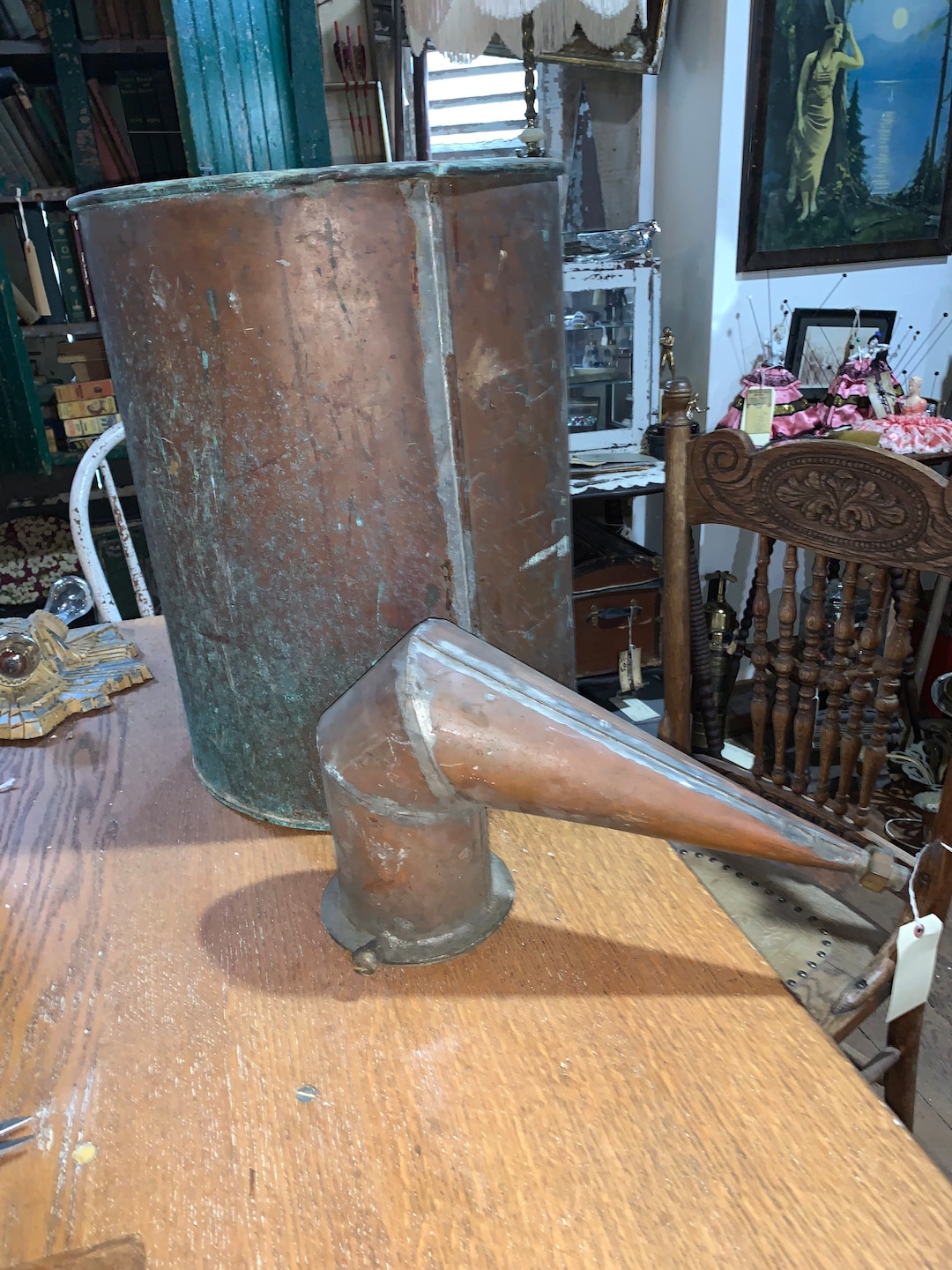 1930s Very Large, Heavy Gauge Copper Pot With Handles, Approximately 14 ...