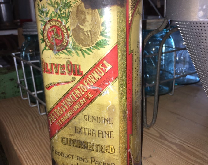 Extreemly Rare, Antique Olive Oil Tin, 1/2 Gallon Most From 1893 Thru ...