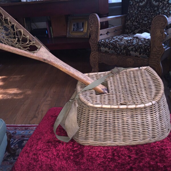 Antique Fishing Basket - Etsy