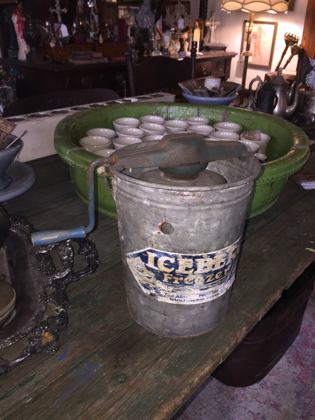 Antique Iceberg Freezer 2 Quart Hand Crank Ice Cream Maker - Etsy