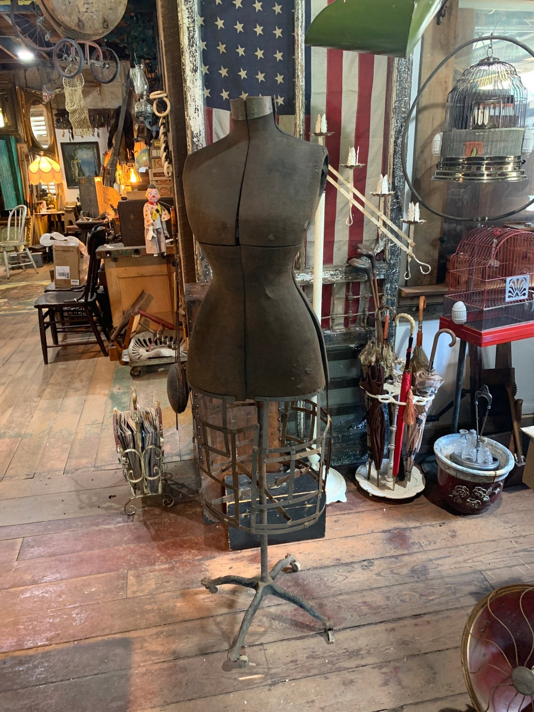Antique Victorian 1909 Dress Form Mannequin, 6' Height Adjustable ...