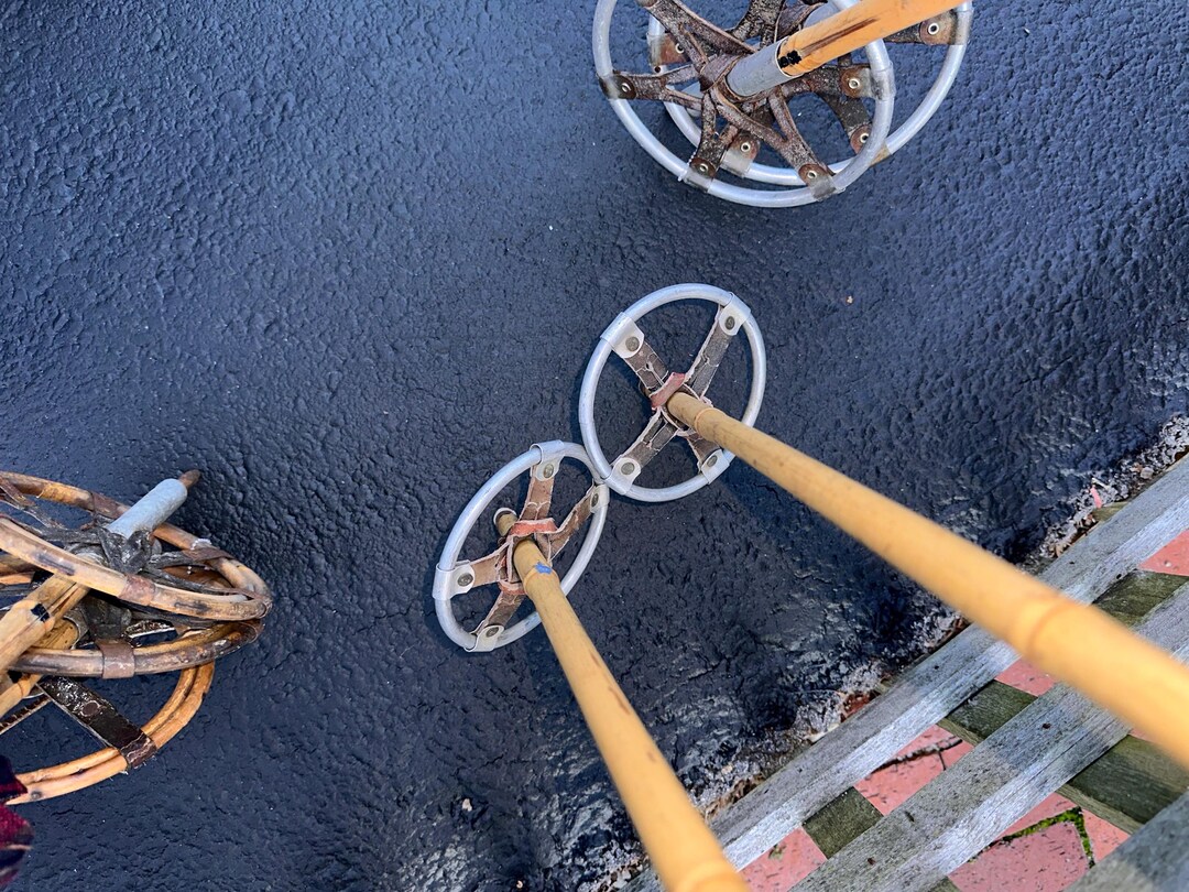 Antique Ski Poles, Approx 1940's Very Cool and Large Ends, Perfect for ...