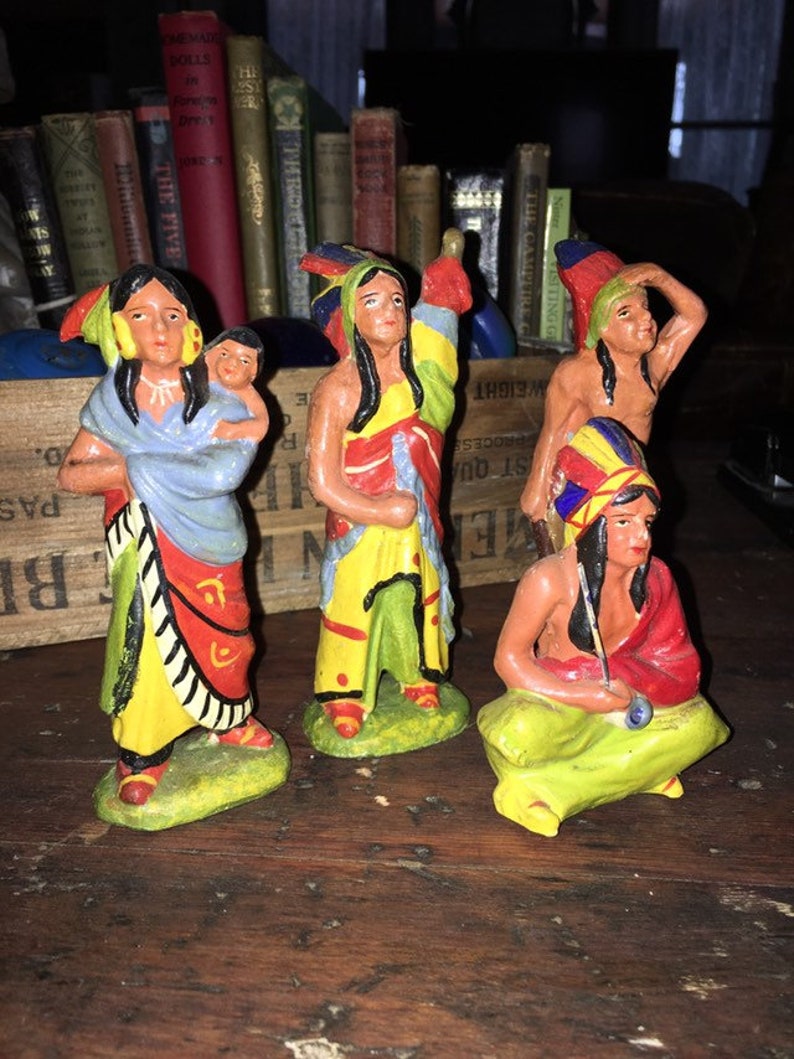 Set of Four Vintage Native American Indian - Etsy