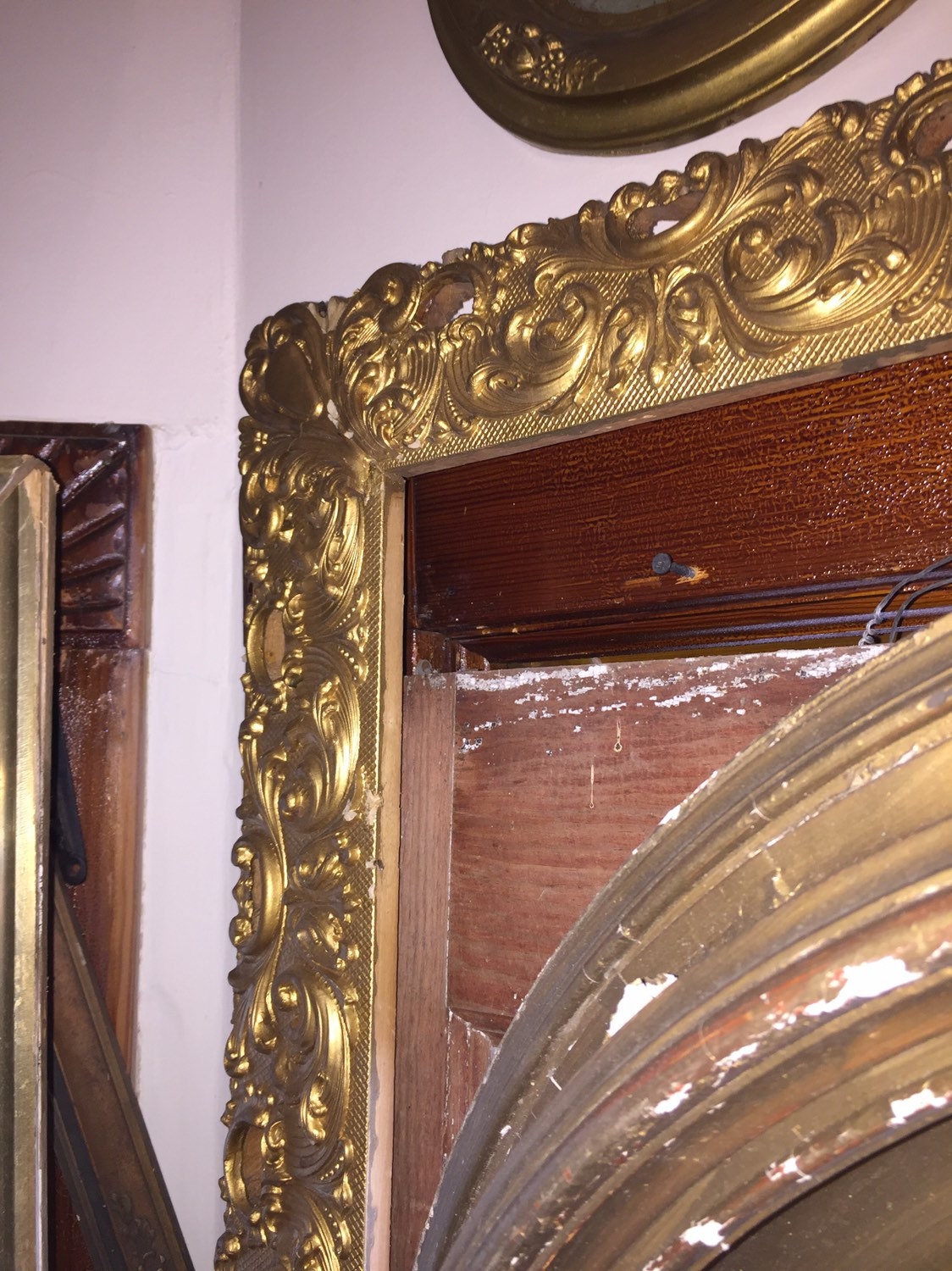 Antique Wood and Plaster Picture Frame, Approx 48" Tall - Etsy