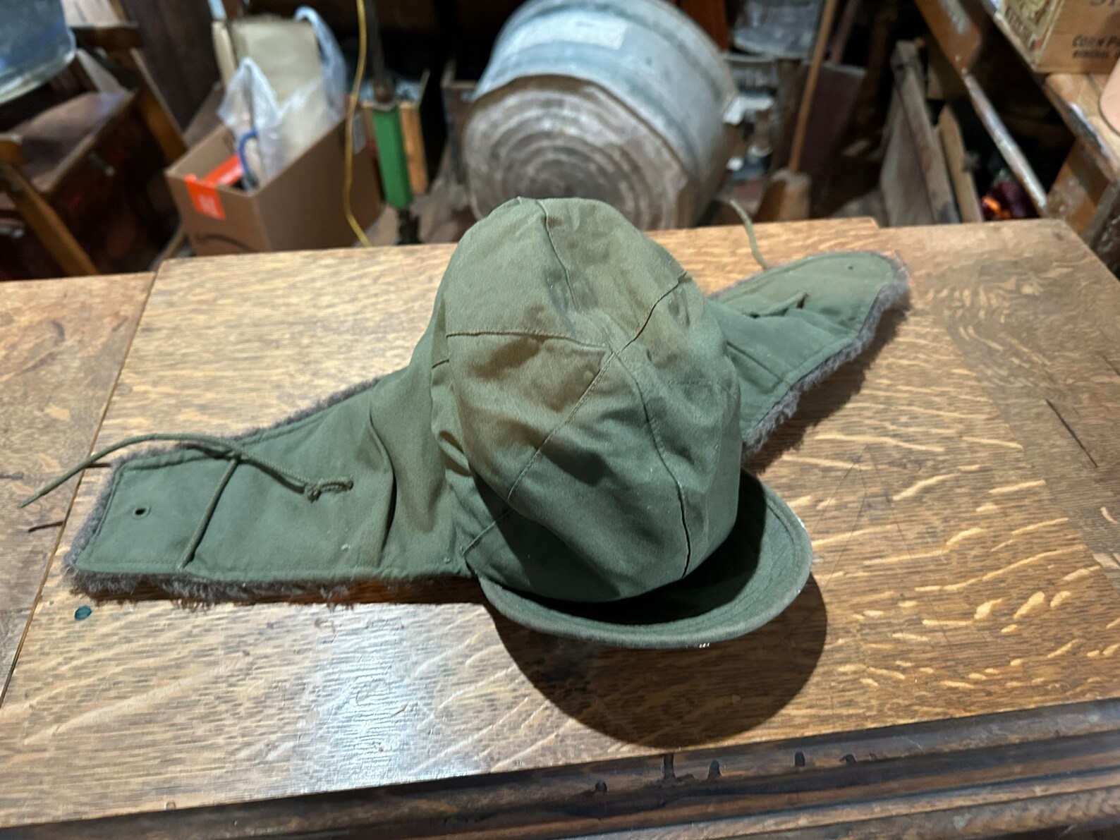 Korean Era US Army M1951 MQ-1 OD Pile Field Cap Hat Ear Flap Hat Size 7 ...