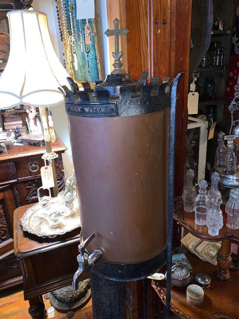 SALVAGED Antique 10 Gallon Copper HOLY WATER Receptacle W/ | Etsy