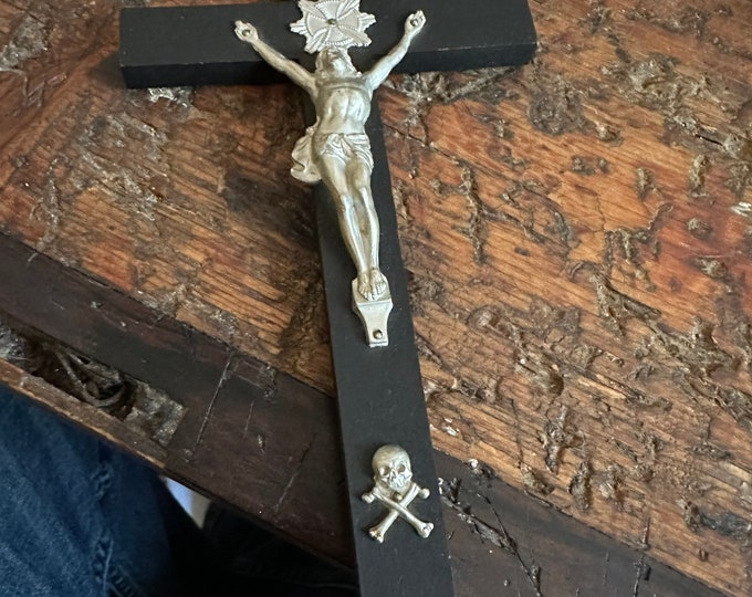 Antique/vintage German Cross Crucifix Skull Pendant Christian Religious ...