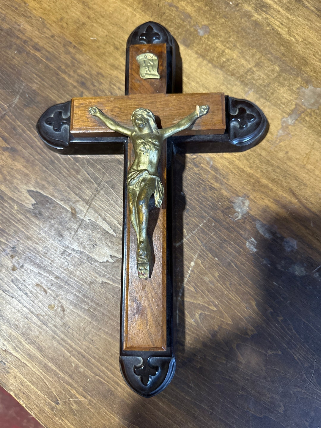 Vintage Wood and Bakelite Crucifix, Sick Call/ Last Rites / Vintage ...