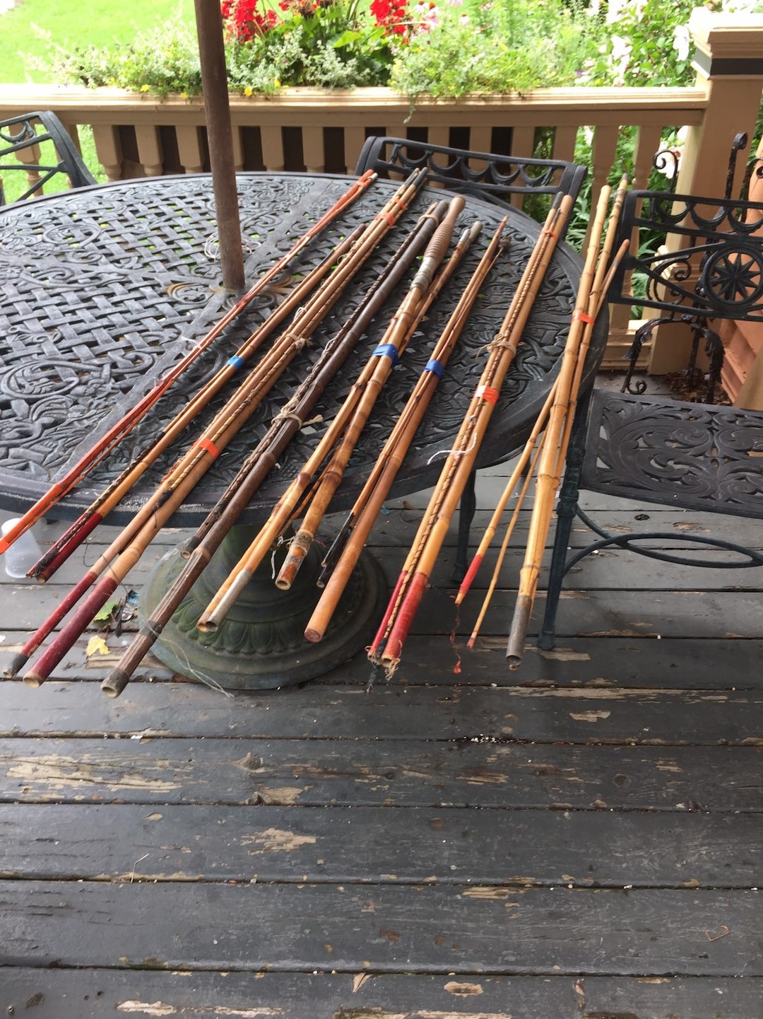 1930's Antique Bamboo Fishing Pole With Bobber and Lure, Great ...