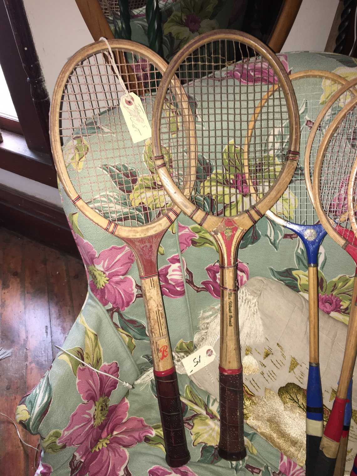 Set of Two Vintage Badminton Wooden Rackets With Wood Case - Etsy