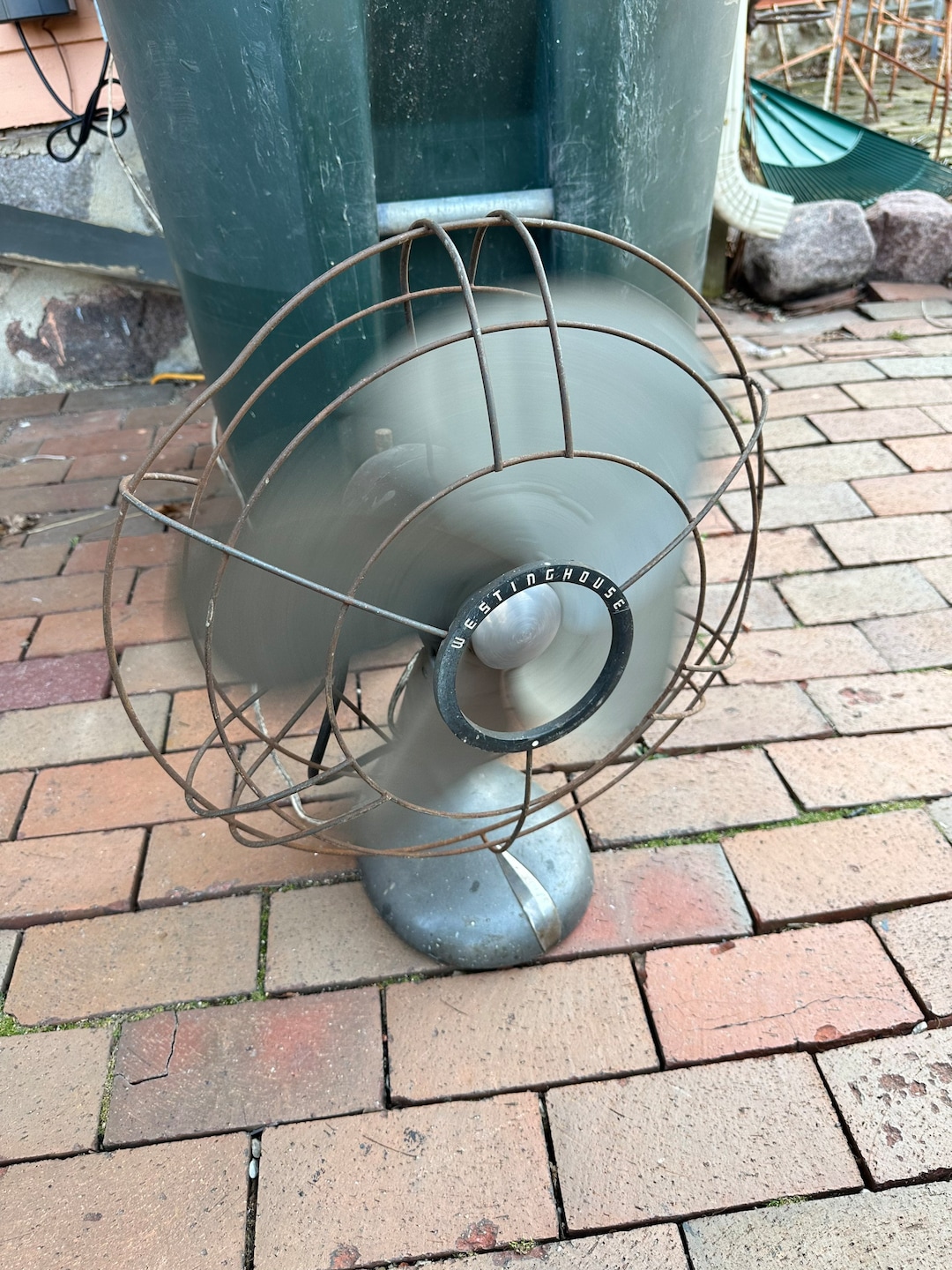 Antique Westinghouse Oscillating Fan 16" Blades With Aluminum Cage Made ...