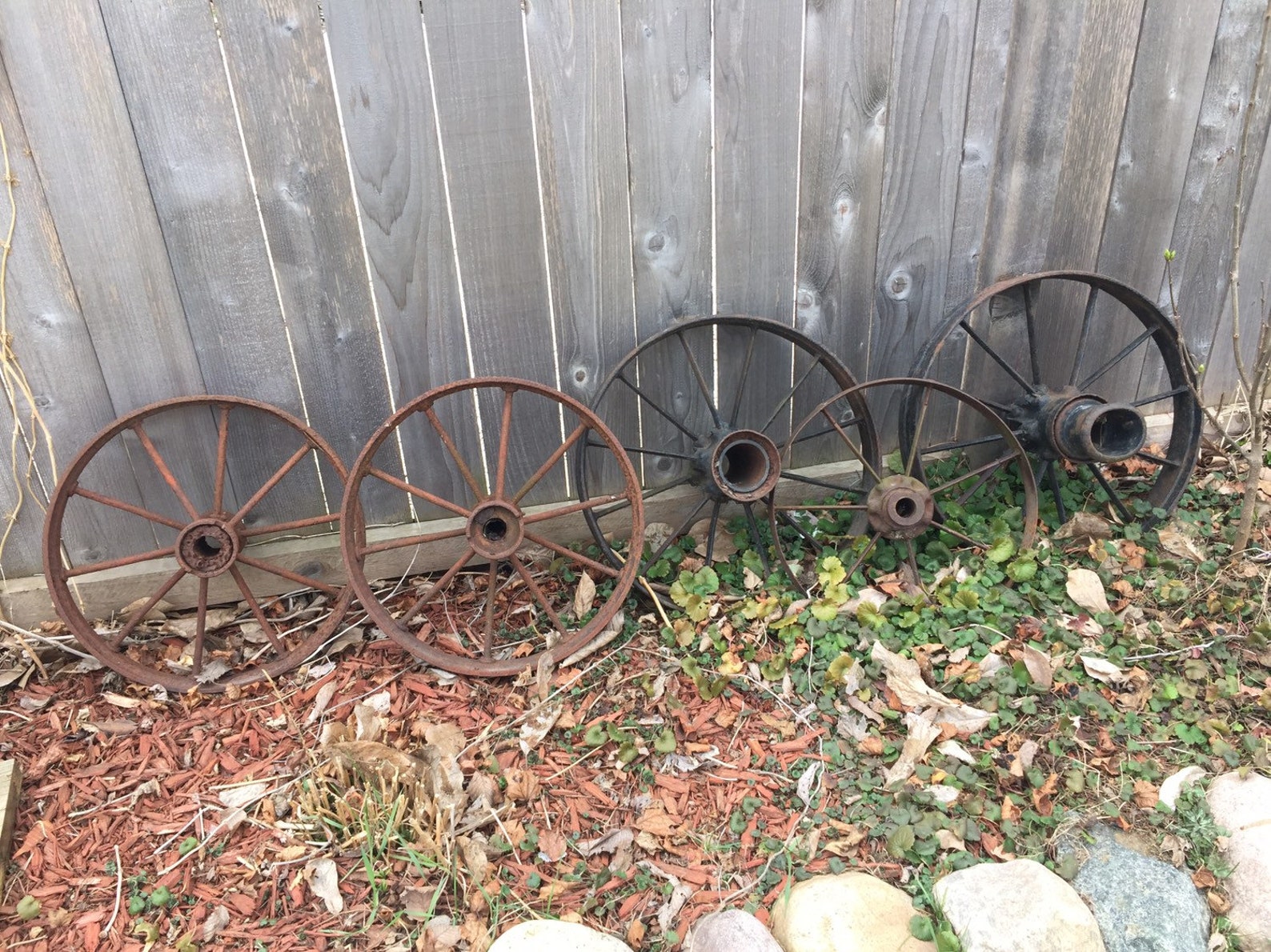 Antique Cast Iron Spoke Wheel With Cast Iron Mounting Bracket, Perfect ...