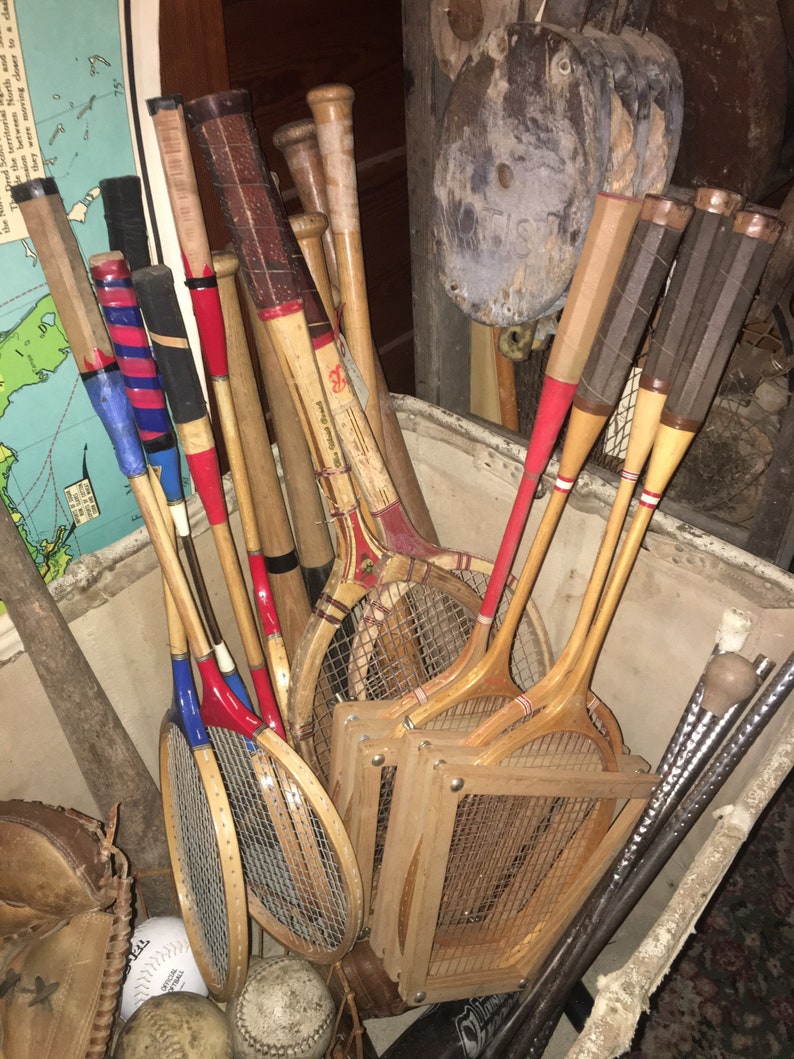 Set of Two Vintage Badminton Wooden Rackets With Wood Case | Etsy