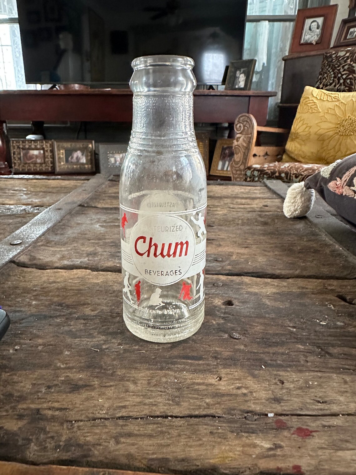 Vintage Chum Pasteurized Beverages 6.75oz. Clear Soda Bottle - Chicago ...