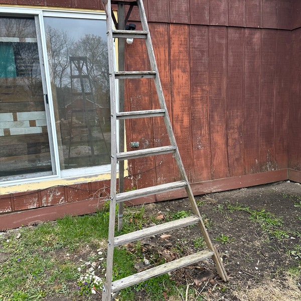 Antique Wood Ladder - Etsy