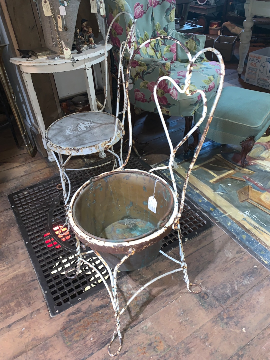 Vintage/antique Ice Cream Parlor Chair Twisted Scrolled Metal With ...