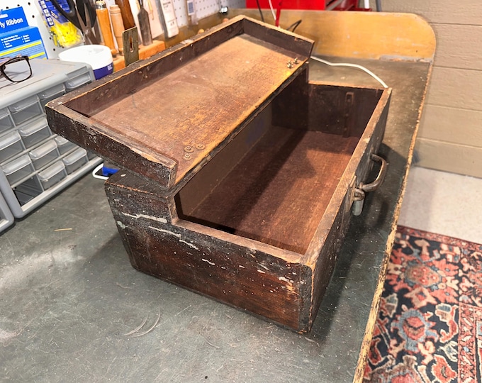 Old Tool Box, Carpenters Toolbox, Wood, Solid, Usable Storage, Planter ...