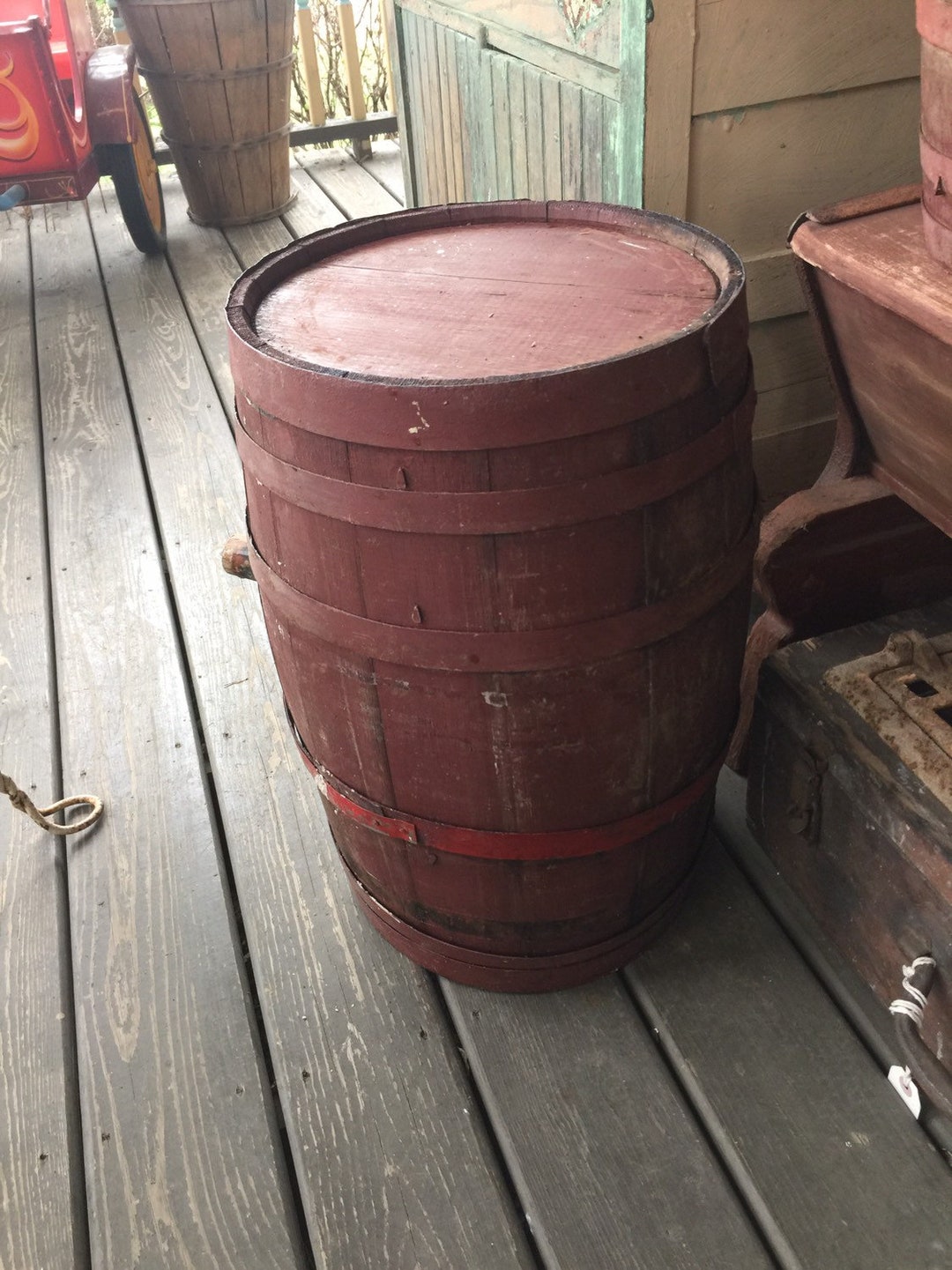 Primitive WOODEN BARREL From 1800's, With Spout Hole, Heavy Duty ...