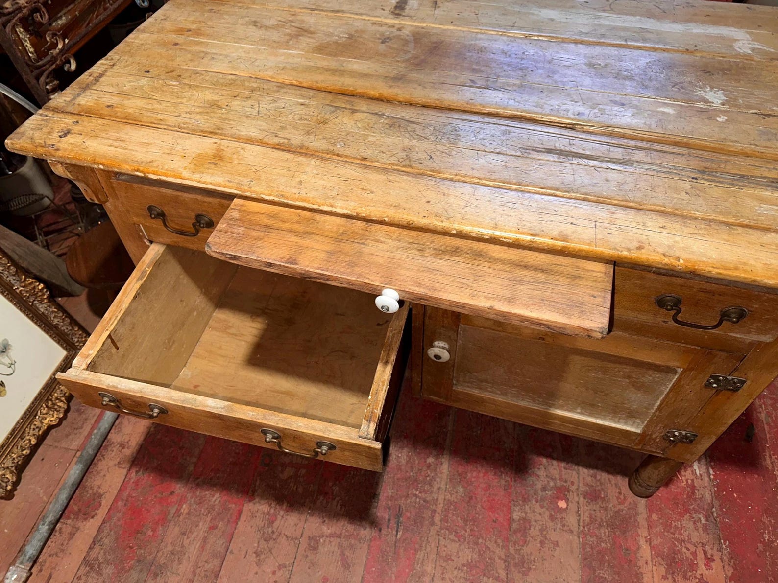 Beautiful Antique Possum Belly Bakers Table, Original Finish, Cutting ...