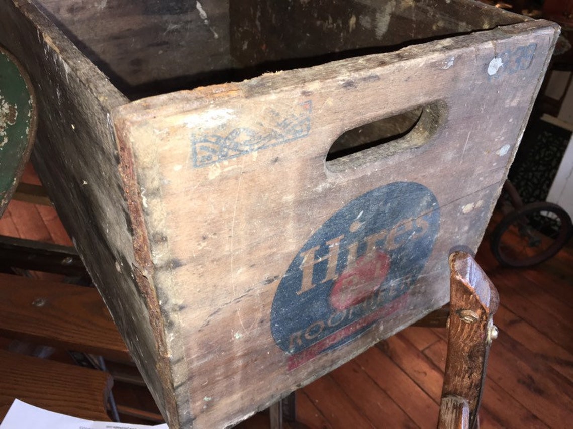 Rare, Antique Hires Root Beer Wood Crate Box, Made in USA, Great ...