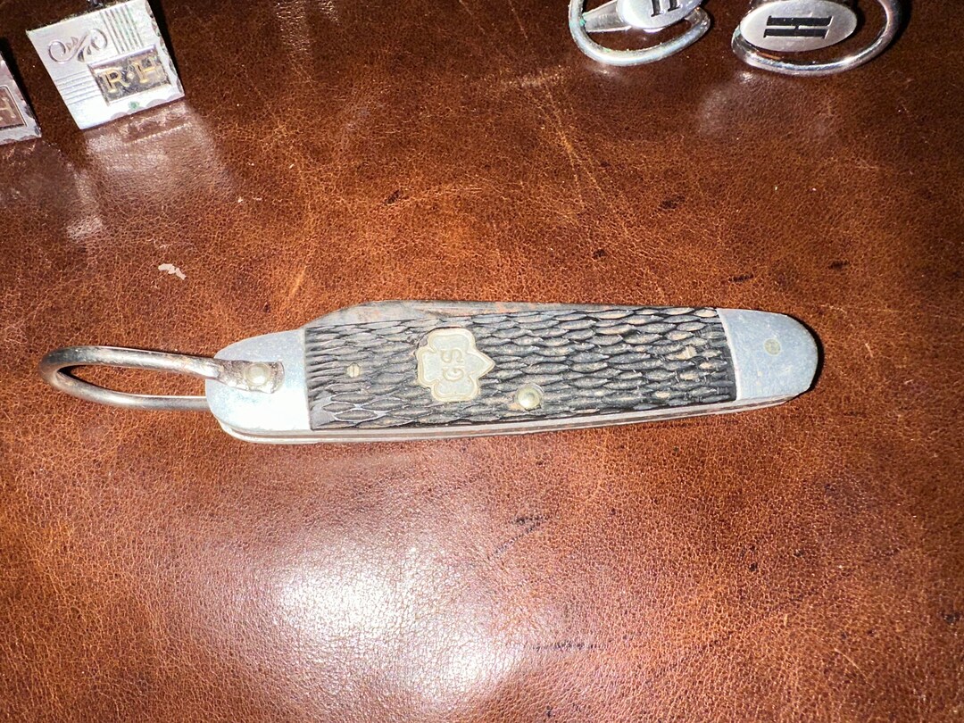 Vintage Utica Featherweight Girl Scout Pocket Knife - 2 Blade - Bone ...