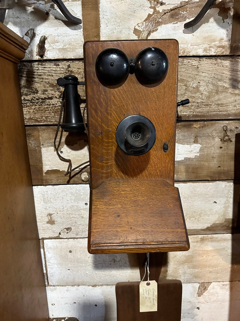 Antique Kellogg Wood and Bakelite Wall Phone, All Original - Etsy
