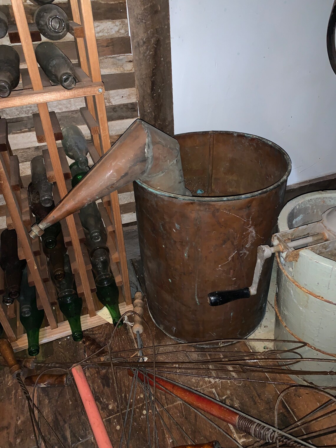 1930s Very Large, Heavy Gauge Copper Pot With Handles, Approximately 14 ...