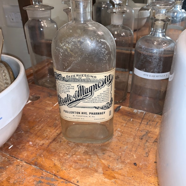 Antique Citrate of Magnesium Bottle - Etsy