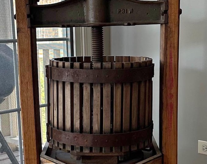 Antique Extra Large Iron & Wood Fruit/grape Crusher, Oasis Wine Press ...